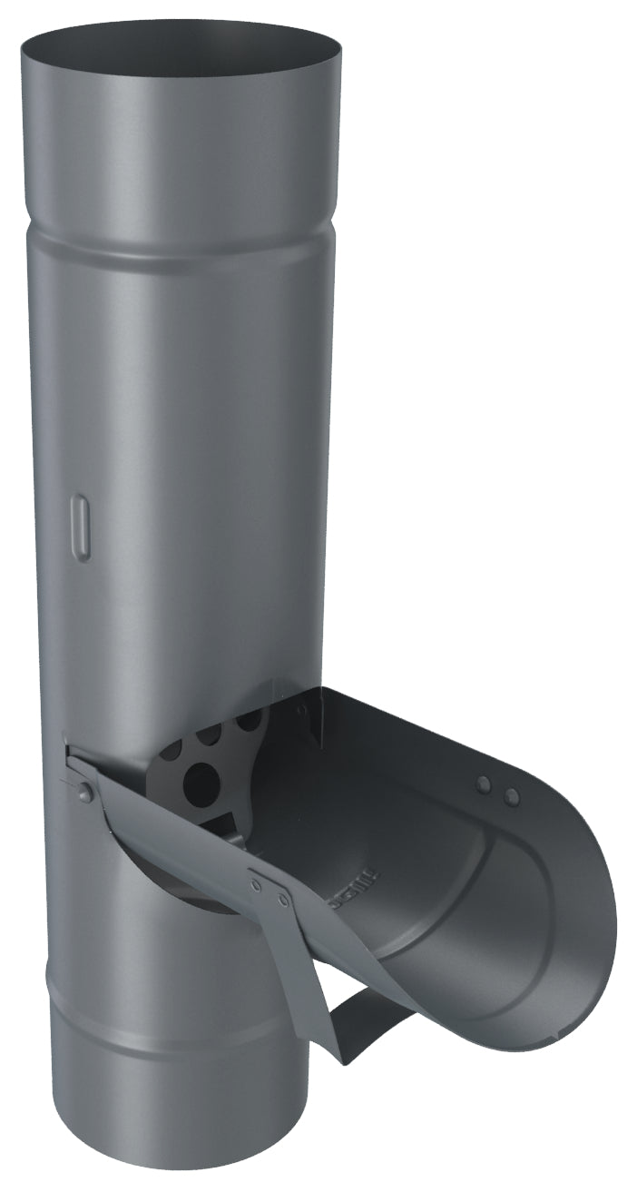 Anthracite Coated Steel Leaf Clean Out Pipe 80mm | Rainelements