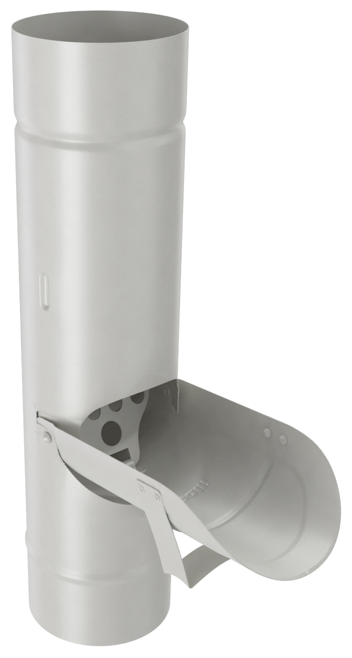 White Coated Steel Leaf Clean Out Pipe 80mm | Rainelements