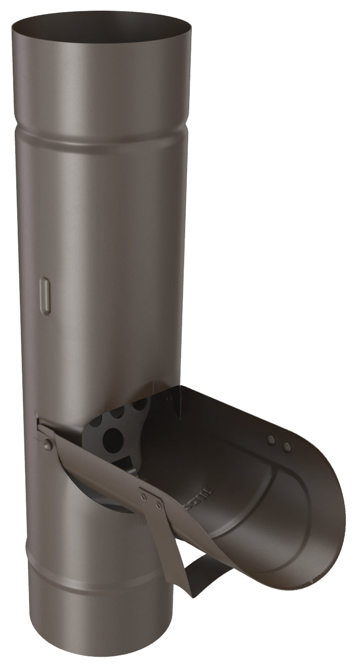 Brown Coated Steel Leaf Clean Out Pipe 80mm | Rainelements