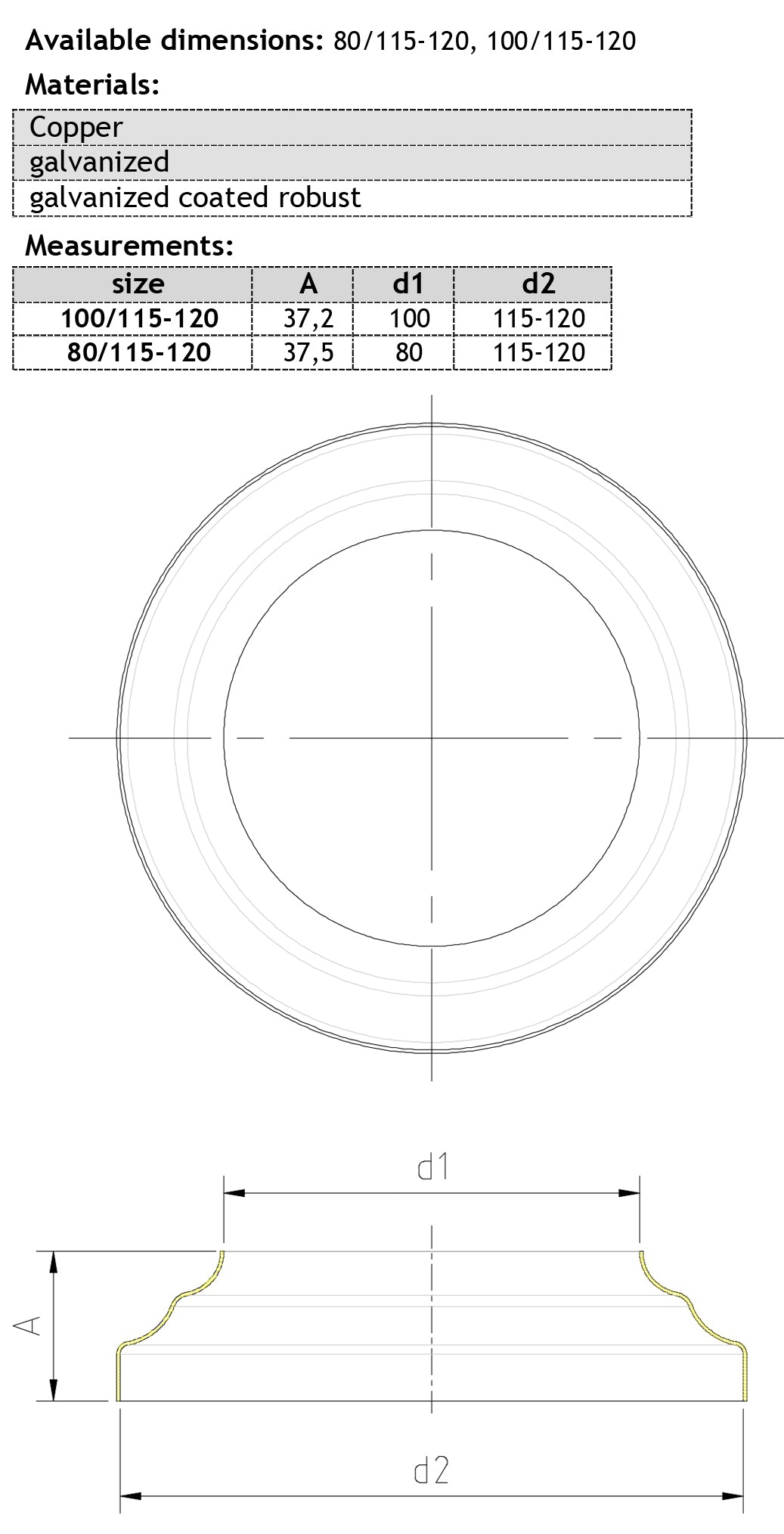 Copper Pipe Cover 100mm | Rainelements